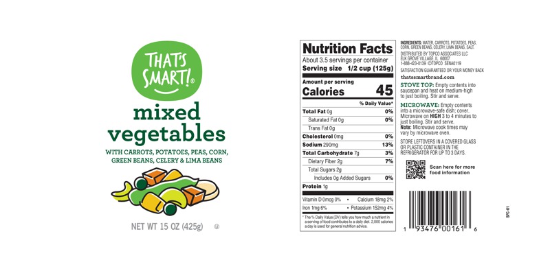 That'S Smart! Mixed Vegetables With Carrots Potatoes Peas Corn Green ...