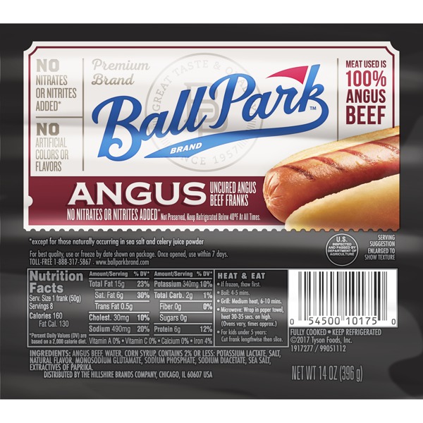 Ball Park® Angus Beef Franks, Original Length, 8 Count - 1Source