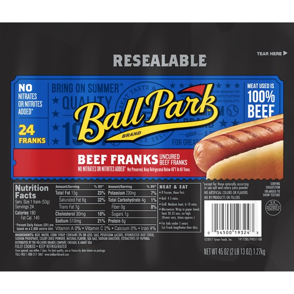Ball Park® Beef Franks Original Length - 1Source