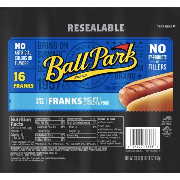Ball Park® Classic Franks Bunsize Length 16 Count (Family Pack) - 1Source