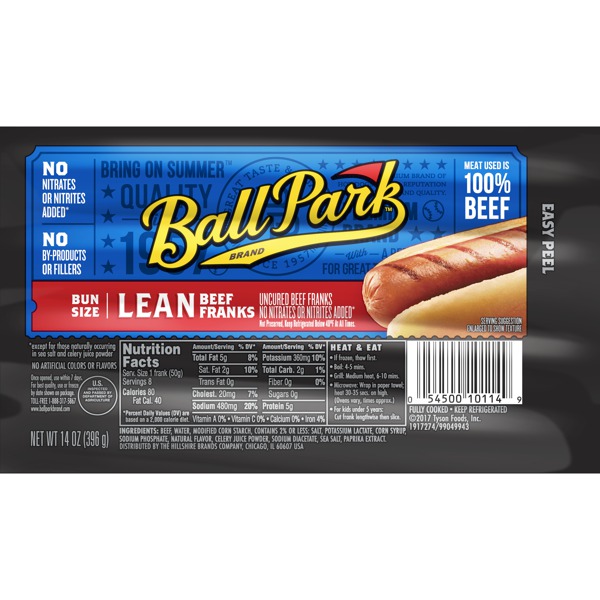 Ball Park® Lean Beef Franks, Original Length, 8 Count - 1Source