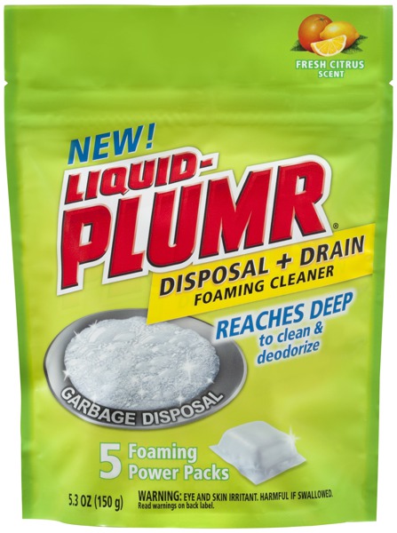 Liquid-Plumr DISPOSAL DRAIN FOAMING CLEANER POWER PACKS FRESH CITRUS ...