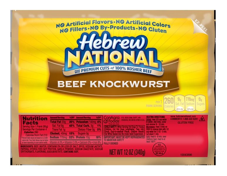 Hebrew National BEEF KNOCKWURST - 1Source