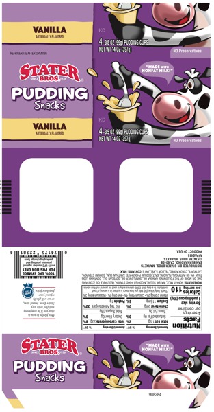 Stater Bros. Vanilla Pudding Snacks Cups - 1Source