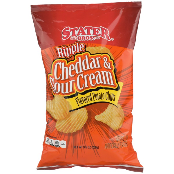 Stater Bros. Ripple Cheddar & Sour Cream Flavored Potato Chips - 1Source