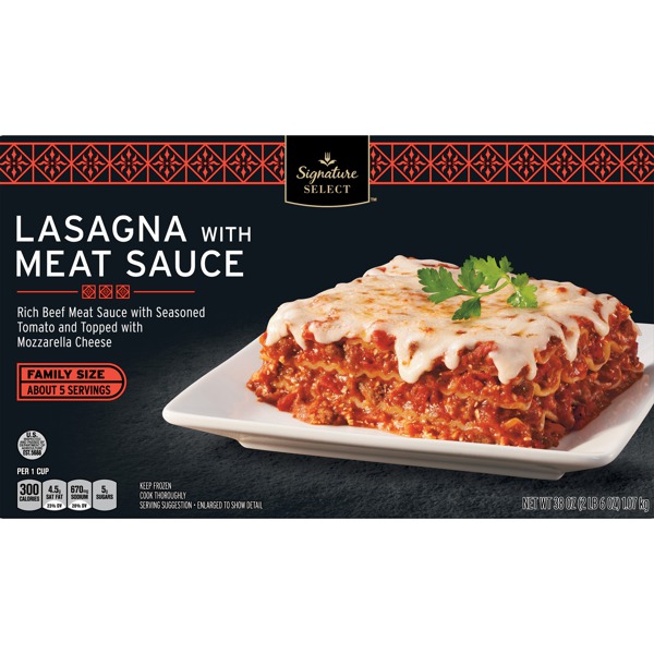Signature Select LASAGNA WITH MEAT SAUCE RICH BEEF MEAT SAUCE WITH ...