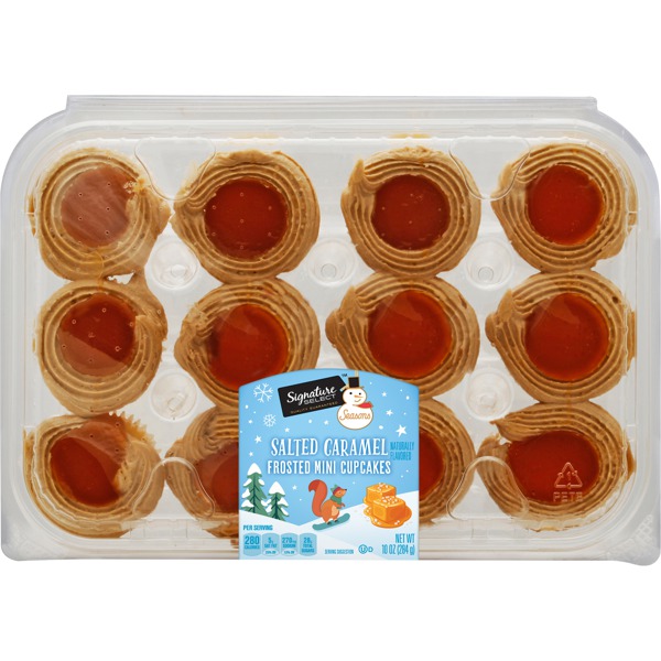 Signature Select SALTED CARAMEL FROSTED MINI CUPCAKES - 1Source