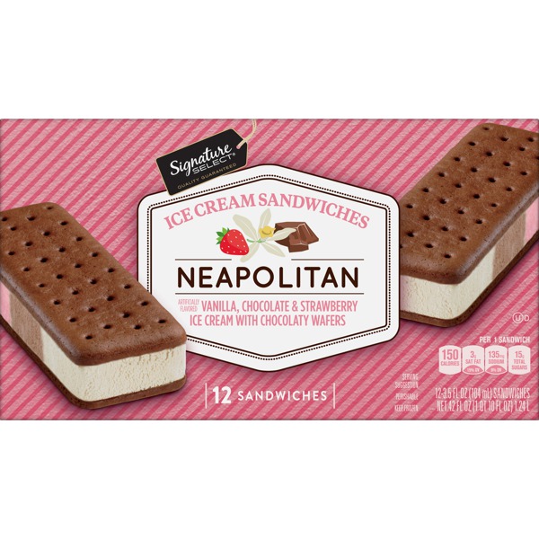 Signature Select VANILLA CHOCOLATE & STRAWBERRY ICE CREAM WITH ...