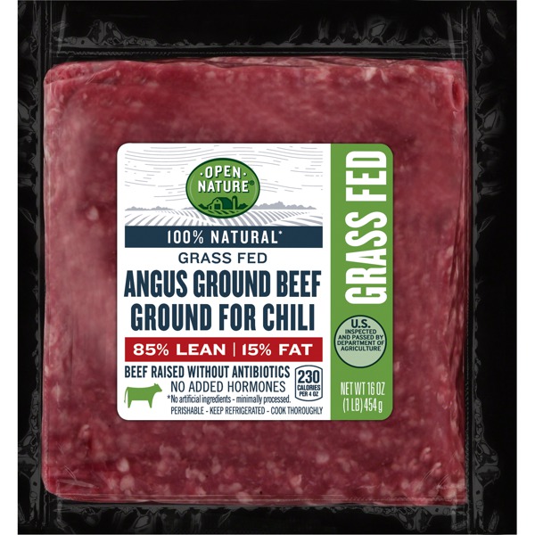 Open Nature GRASS FED ANGUS GROUND BEEF GROUND FOR CHILI - 1Source