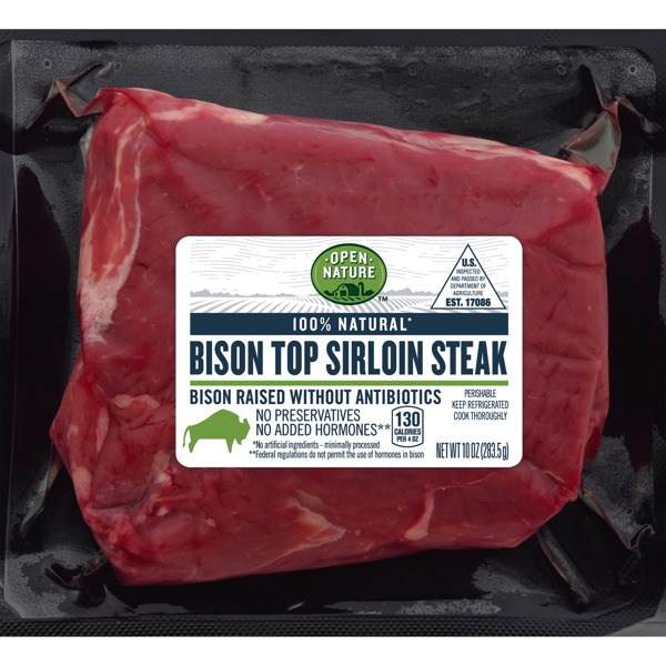 Open Nature BISON TOP SIRLOIN STEAK - 1Source