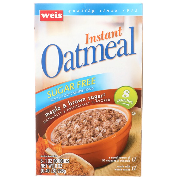 SUGAR FREE MAPLE & BROWN SUGAR INSTANT OATMEAL - 1Source
