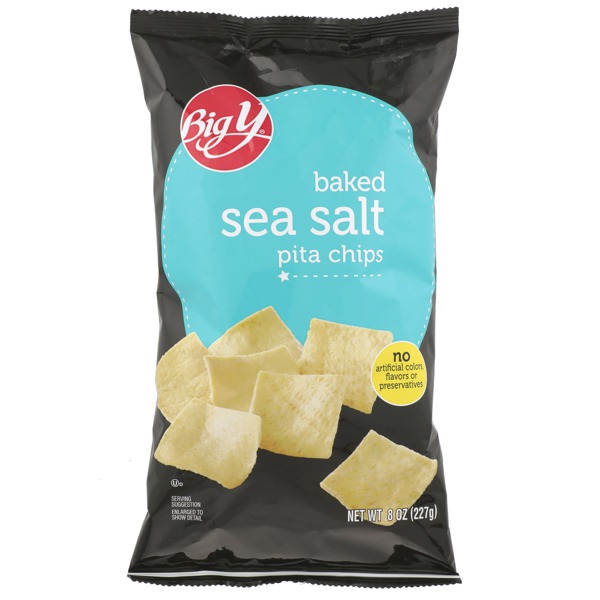 Big Y Baked Sea Salt Pita Chips - 1Source