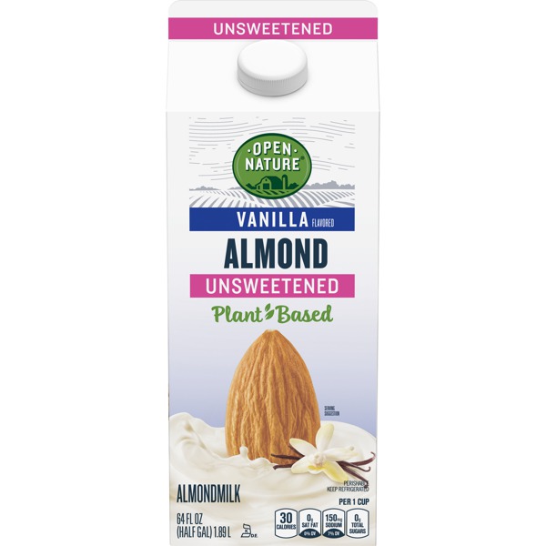 Open Nature Vanilla Flavored Unsweetened Almond Milk - 1Source