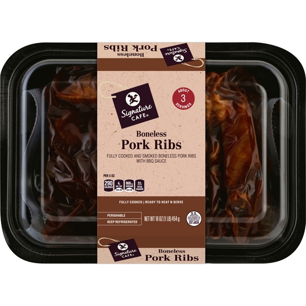 FULLY COOKED AND SMOKED BONELESS PORK RIBS WITH BBQ SAUCE - 1Source