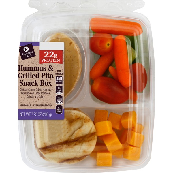 Signature Cafe Original Hummus HUMMUS & GRILLED PITA SNACK BOX - 1Source