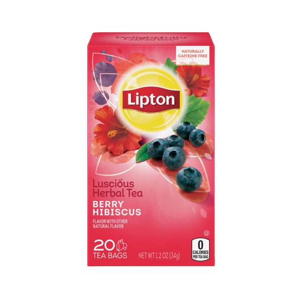 Lipton, Luscious Herbal Tea, Berry Hibiscus Flavor With Other Natural ...