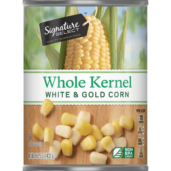 Signature Select WHOLE KERNEL WHITE & GOLD CORN - 1Source