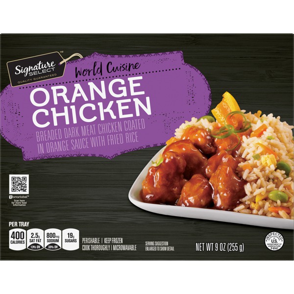 Signature Select ORANGE CHICKEN BREADED DARK MEAT CHICKEN COATED IN ...