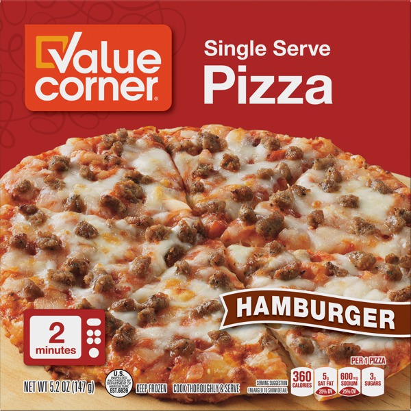 Value Corner HAMBURGER SINGLE SERVE PIZZA - 1Source