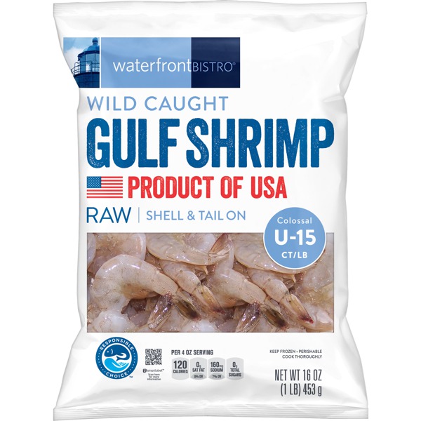 Waterfront Bistro Raw Colossal U 15 Shell And Tail On Wild Caught Gulf