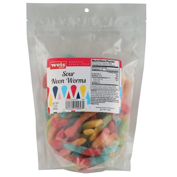 Weis Quality SOUR NEON WORMS CANDY - 1Source