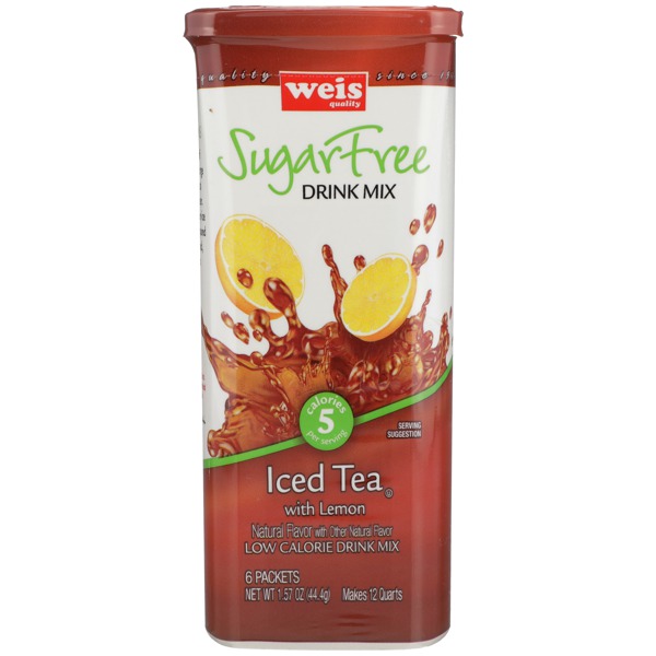 Weis Quality ICED TEA WITH LEMON SUGAR FREE LOW CALORIE DRINK MIX - 1Source