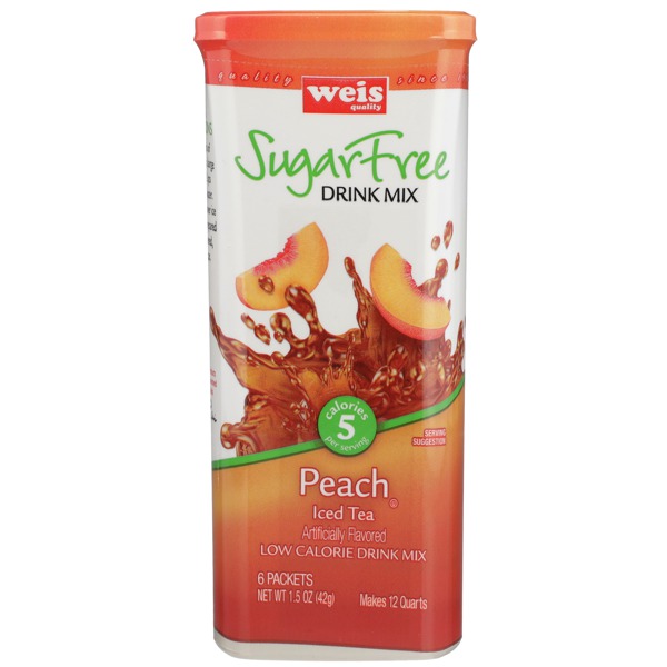 Weis Quality PEACH ICED TEA SUGAR FREE LOW CALORIE DRINK MIX - 1Source