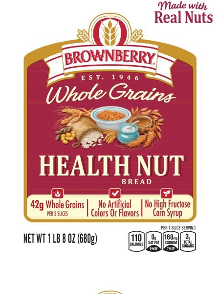 Brownberry WHOLE GRAINS HEALTH NUT BREAD - 1Source