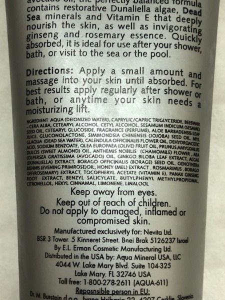 Aqua Mineral From The Dead Sea Velvet Touch Hand & Body Lotion Midnight ...