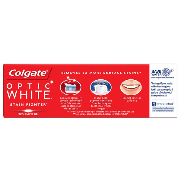 Colgate Optic White Stain Fighter Gel Toothpaste Fresh Mint - 1Source