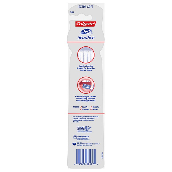 Colgate 360 Sensitive Extra Soft Toothbrush Value Pack - 1Source