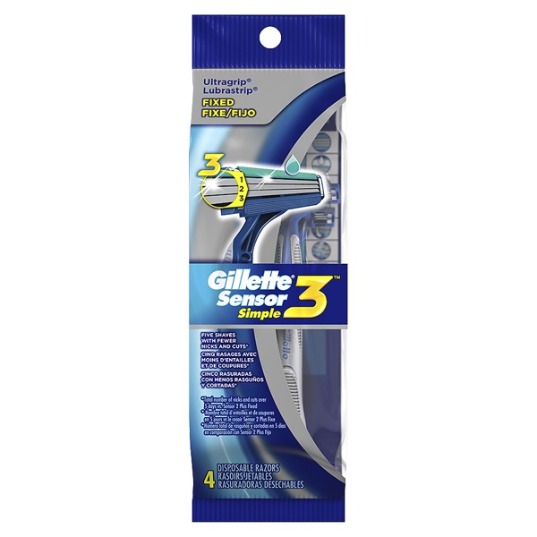Gillette Sensor 3 Simple Mens Disposable Razors - 1Source