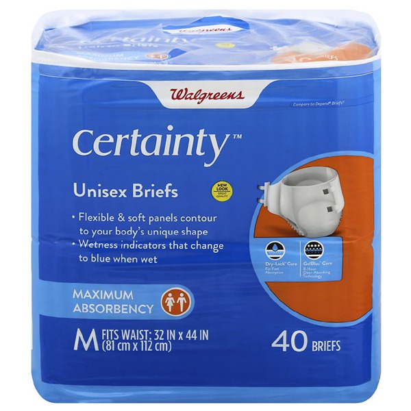 Walgreens Certainty Unisex Briefs Medium Medium - 1Source
