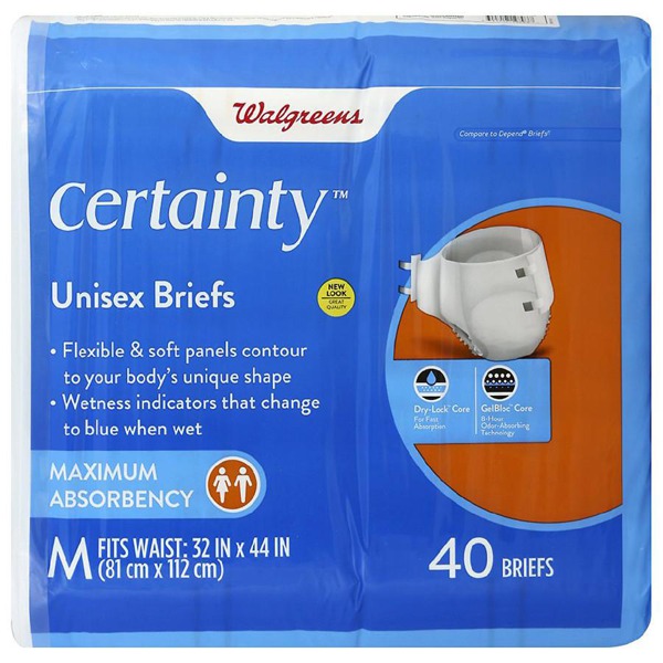 Walgreens Certainty Unisex Briefs Medium Medium - 1Source