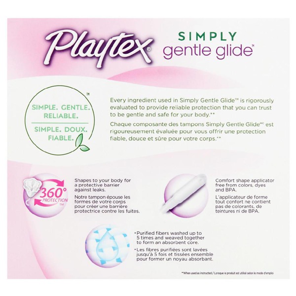 Playtex Simply Gentle Glide 360 Degrees Unscented Tampons Ultra ...