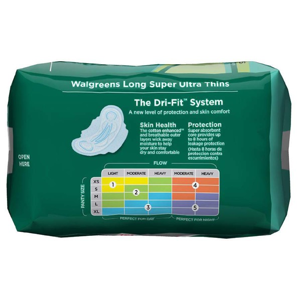 Walgreens Ultra Thin Long Super Maxi Pads Unscented - 1Source