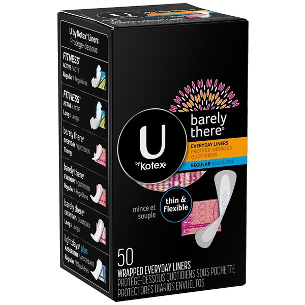 U By Kotex Barely There Pantiliners Unscented, Thin - 1Source