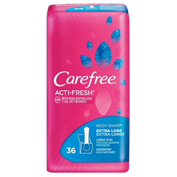 Carefree Acti-Fresh Pantiliners Extra Long Unscented, Extra Long - 1Source
