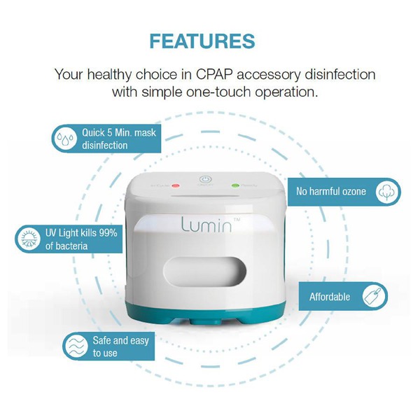 Lumin CPAP Mask And Accessory Cleaner, Ozone Free UV Sanitizer And ...