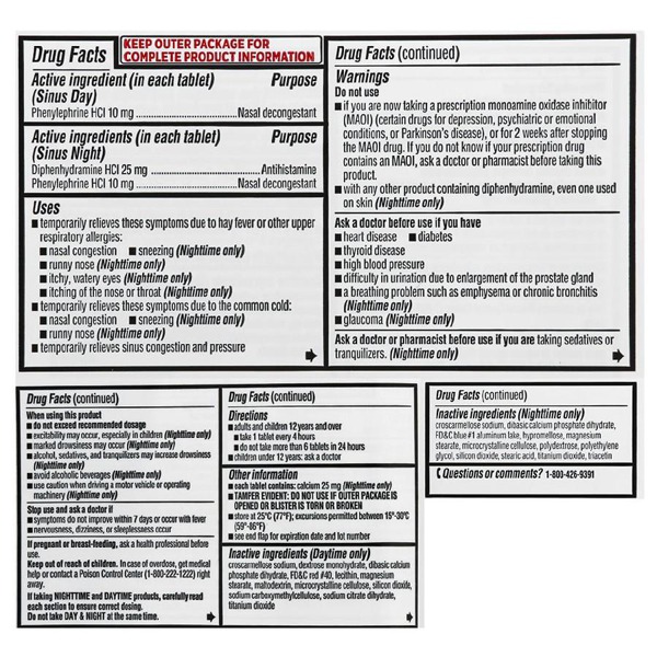 Walgreens Wal-Phed PE Sinus Congestion Day & Night Tablets - 1Source