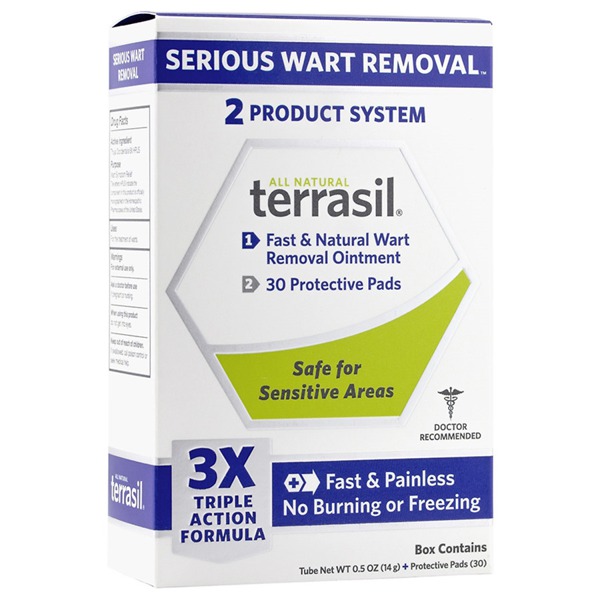Terrasil Fast & Natural Wart Removal Ointment Plus 30 Protective Wart ...