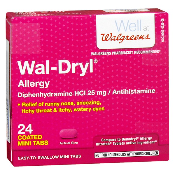 Walgreens Wal-Dryl Allergy Relief Coated Mini Tabs - 1Source