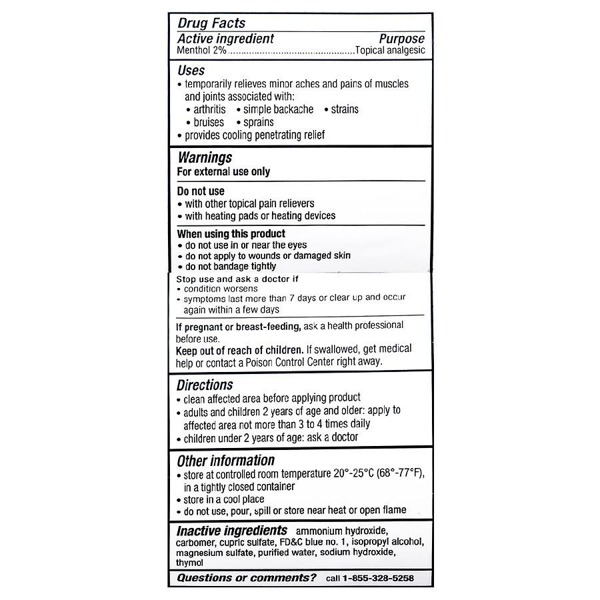 Mineral Ice Menthol Pain Relieving Gel - 1Source