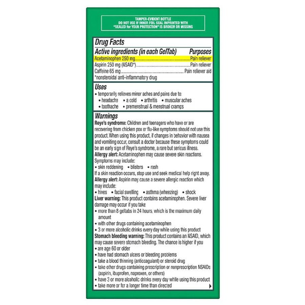 Excedrin Extra Strength Headache Relief Geltabs - 1Source