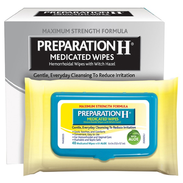 Preparation H Medicated Hemorrhoidal Wipes, Maximum Strength Relief ...