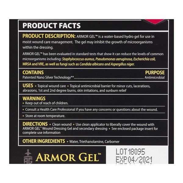 Silver Biotics Armor Gel Wound Dressing Gel - 1Source