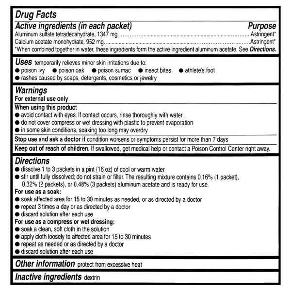 Domeboro Astringent Solution Powder Packets - 1Source