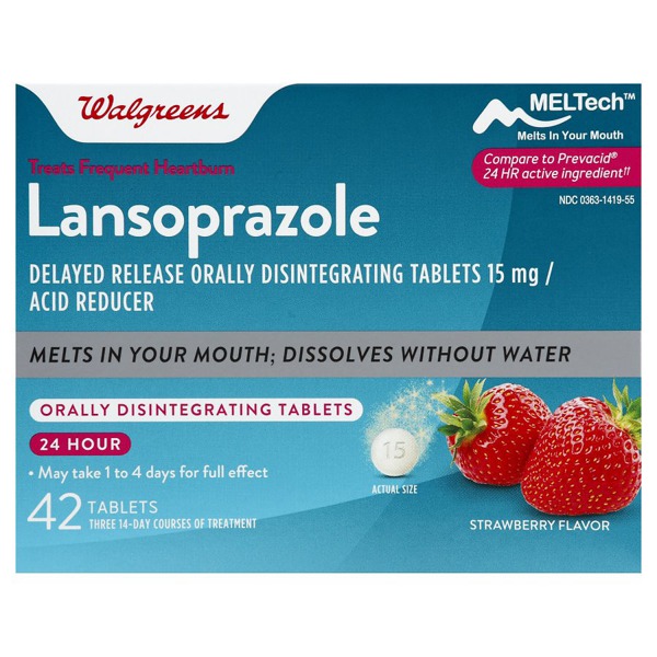 Walgreens Lansoprazole Delayed Release Orally Disintegrating Tablets ...