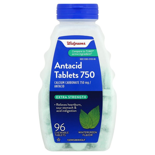Walgreens Antacid Chewable Tablets Extra Wintergreen - 1Source