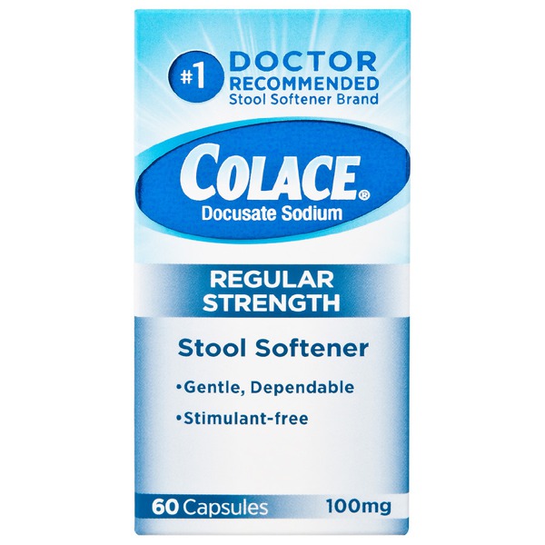 Colace Docusate Sodium Stool Softener Regular Strength Capsules - 1Source